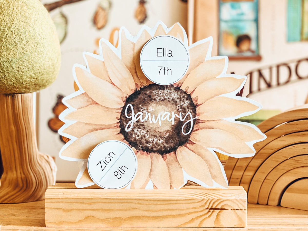 SUNFLOWER BIRTHDAY CHART – Whimsy Printables Shop