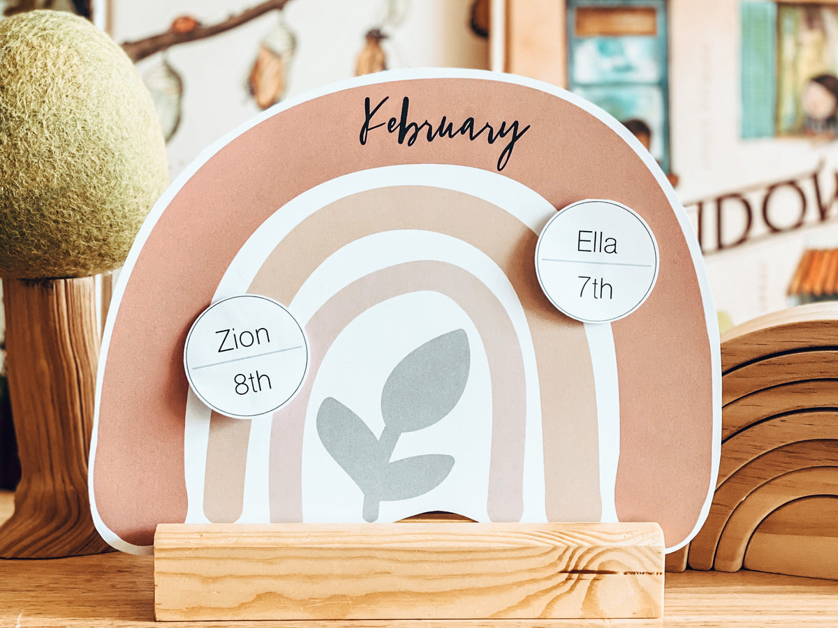 BOHO NATURAL RAINBOW BIRTHDAY CHART – Whimsy Printables Shop