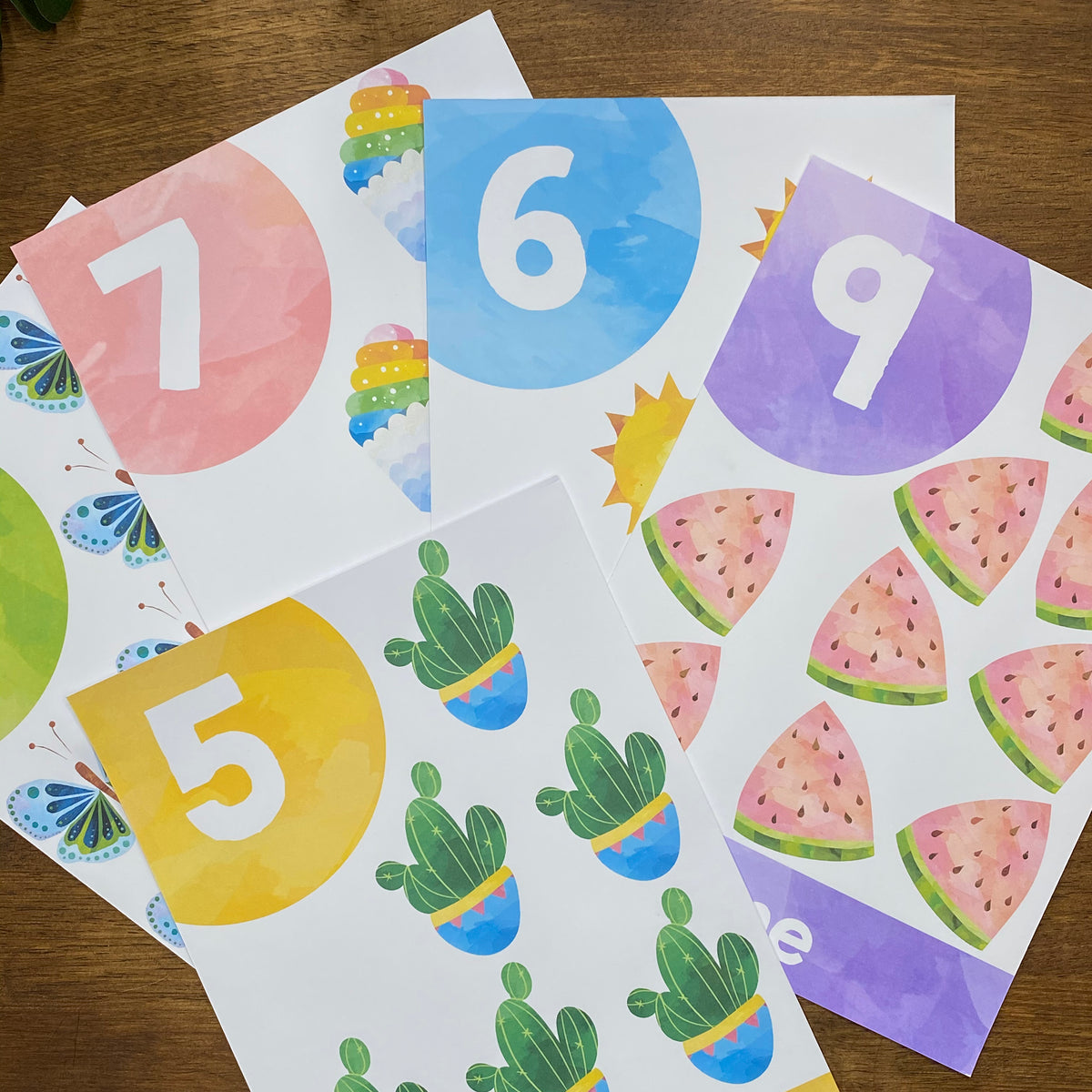 RAINBOW WATERCOLOUR NUMBER POSTERS – Whimsy Printables Shop